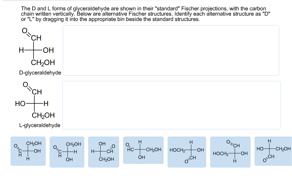 Solved The D and L forms of glyceraldehyde are shown in | Chegg.com