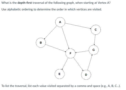 Solved What is the depth-first traversal of the following | Chegg.com