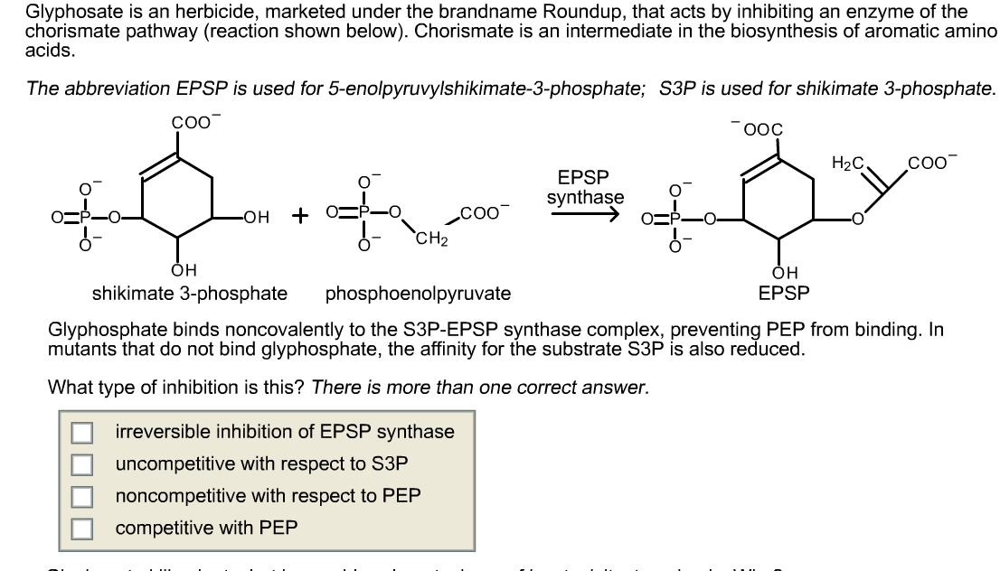 Solved Help!!!!! :((Glyphosate is an herbicide, marketed | Chegg.com