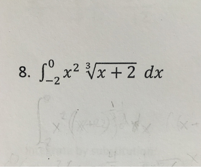 Solved Integral^0_-2 x^2 cuberoot x + 2 dx | Chegg.com