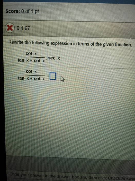 Solved Rewrite the following expression in terms of the | Chegg.com