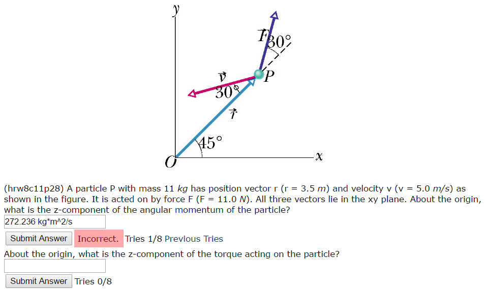 Solved A particle P with mass 11 kg has position vector r (r | Chegg.com