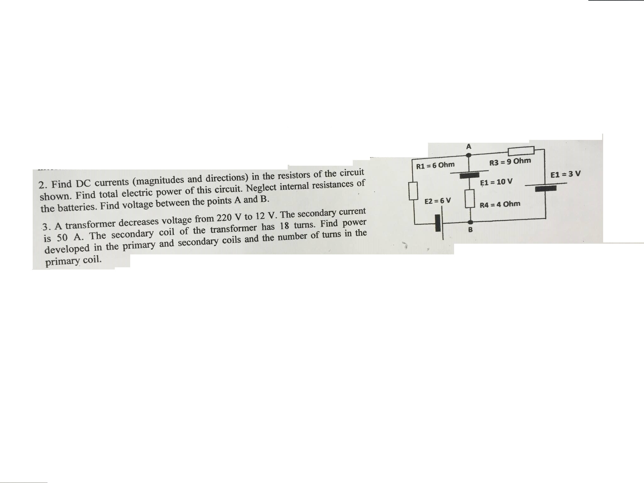 Solved Find DC currents (magnitudes and directions) in the | Chegg.com