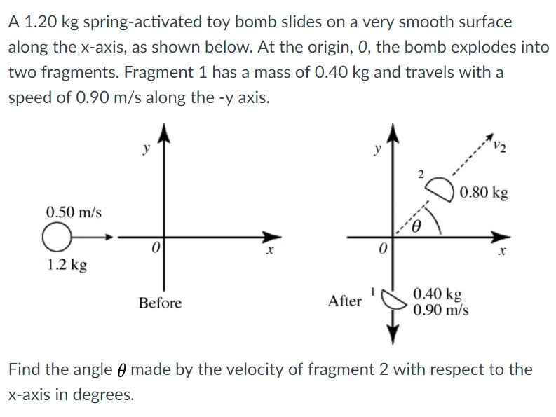 Solved A 1.20 kg spring-activated toy bomb slides on a very | Chegg.com