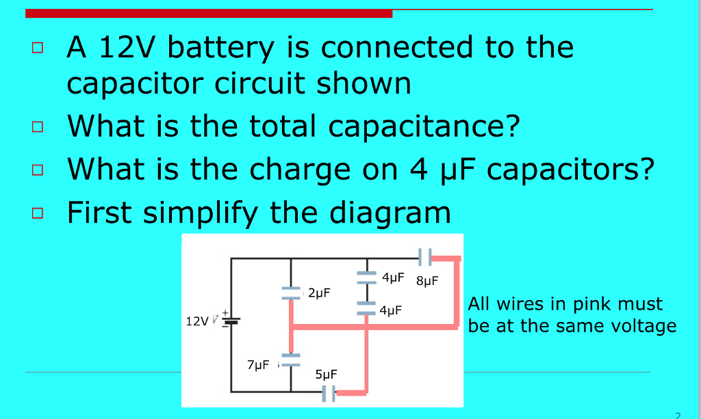 Solved A 12V battery is connected to the capacitor circuit | Chegg.com