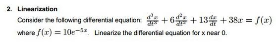 Solved Linearization Consider the following differential | Chegg.com