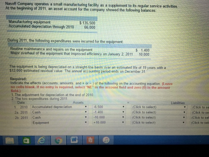Solved Nasoff Company operates a small manufacturing | Chegg.com