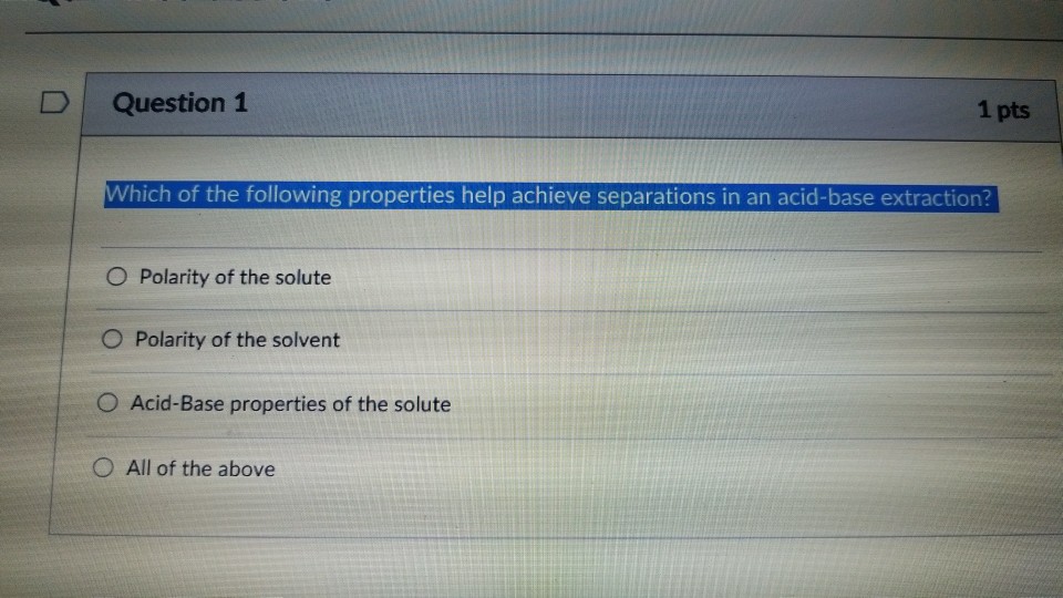 Solved D Question 1 1 pts hich of the following properties | Chegg.com