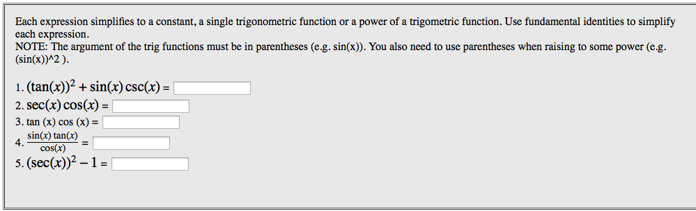 Solved Each expression simplifies to a constant, a single | Chegg.com