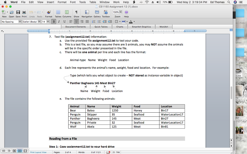 i Word File Edit View Insert Format Font Tools Table | Chegg.com