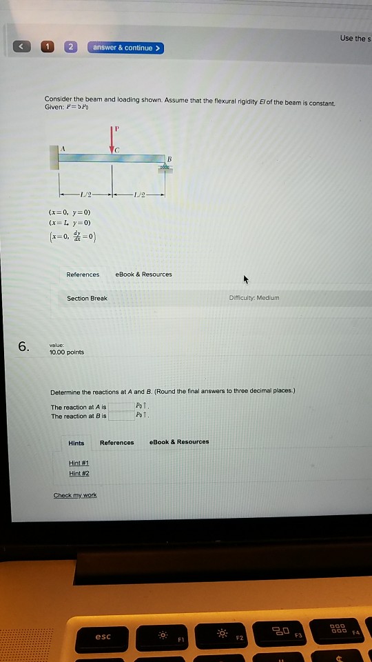 Solved Use thes answer & continue > Consider the beam and | Chegg.com