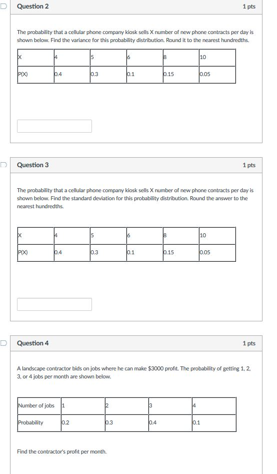 Solved DQuestion 2 1 pts The probability that a cellular | Chegg.com