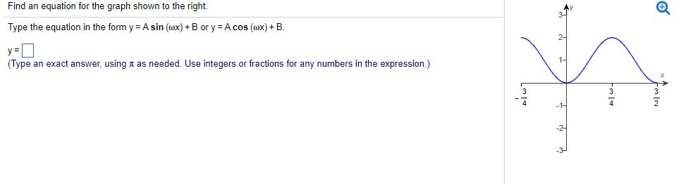 Solved Find an equation for the graph shown to the right. | Chegg.com