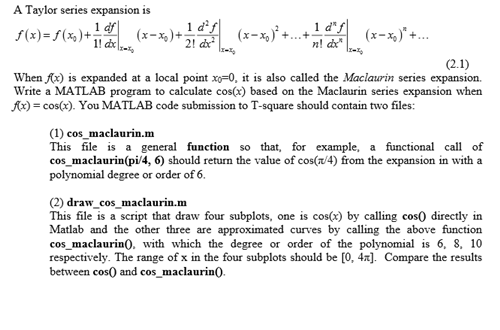 Solved A Taylor series expansion is When f(x) is expanded | Chegg.com