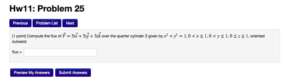 Solved Compute the flux of F = 5xi + 5yj + 3zk over the | Chegg.com