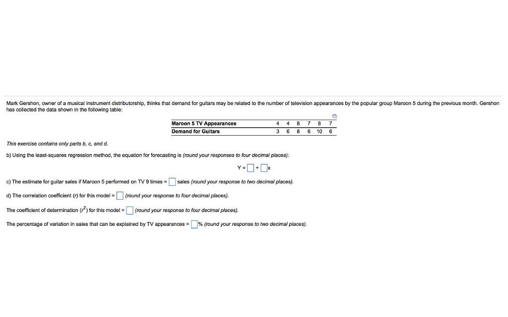 Solved Mark Gershon, owner of a musical instrument | Chegg.com