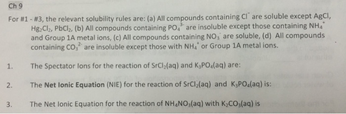 Solved The spectator ions for the reaction of SrCl2(aq) and | Chegg.com