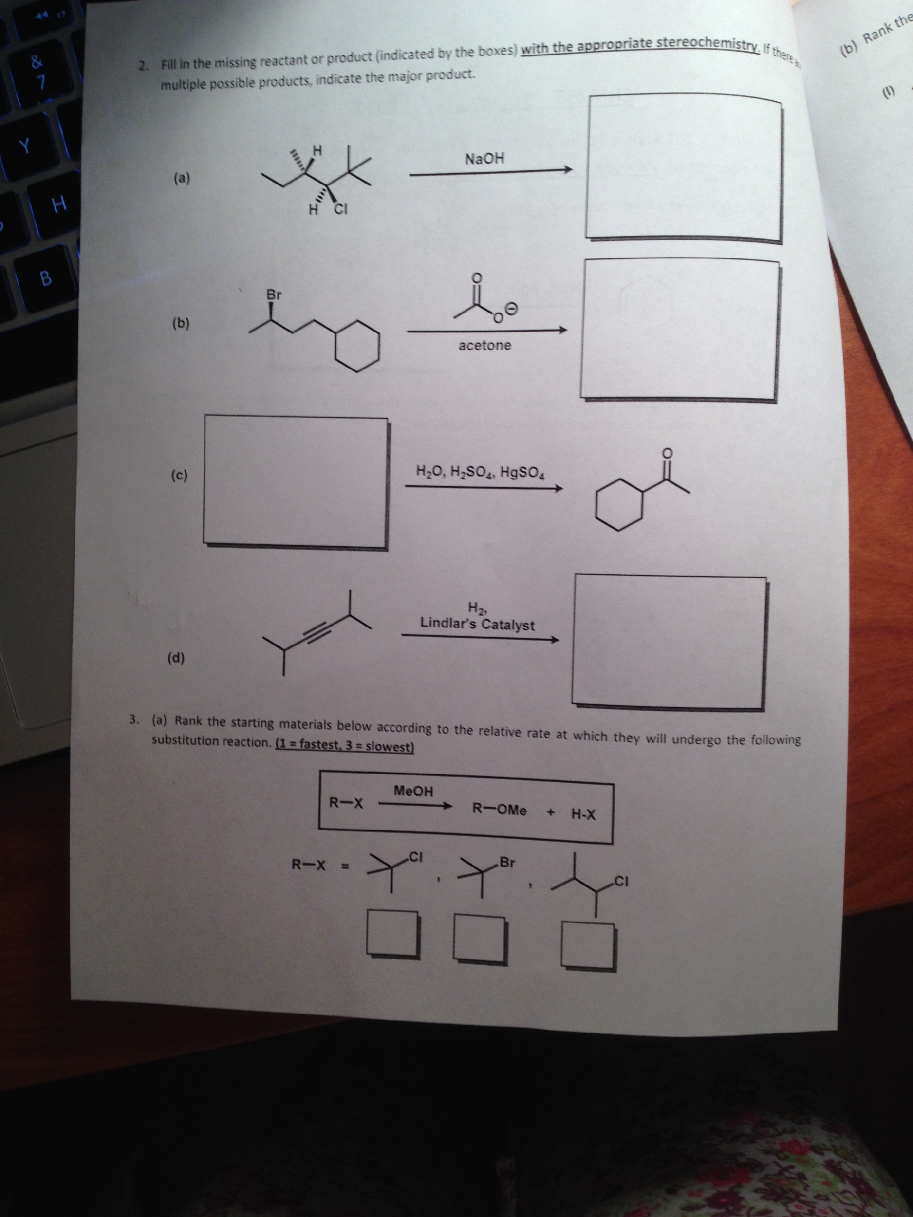 Solved Fill in the missing reactant or product (indicated by | Chegg.com