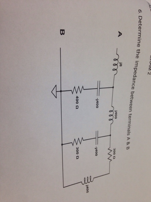 Solved Determine the impedance between terminals A & B | Chegg.com