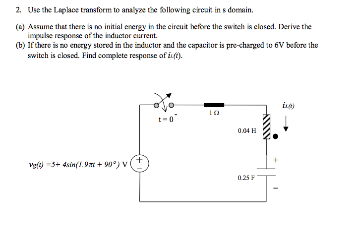 Solved Use the Laplace transform to analyze the following | Chegg.com