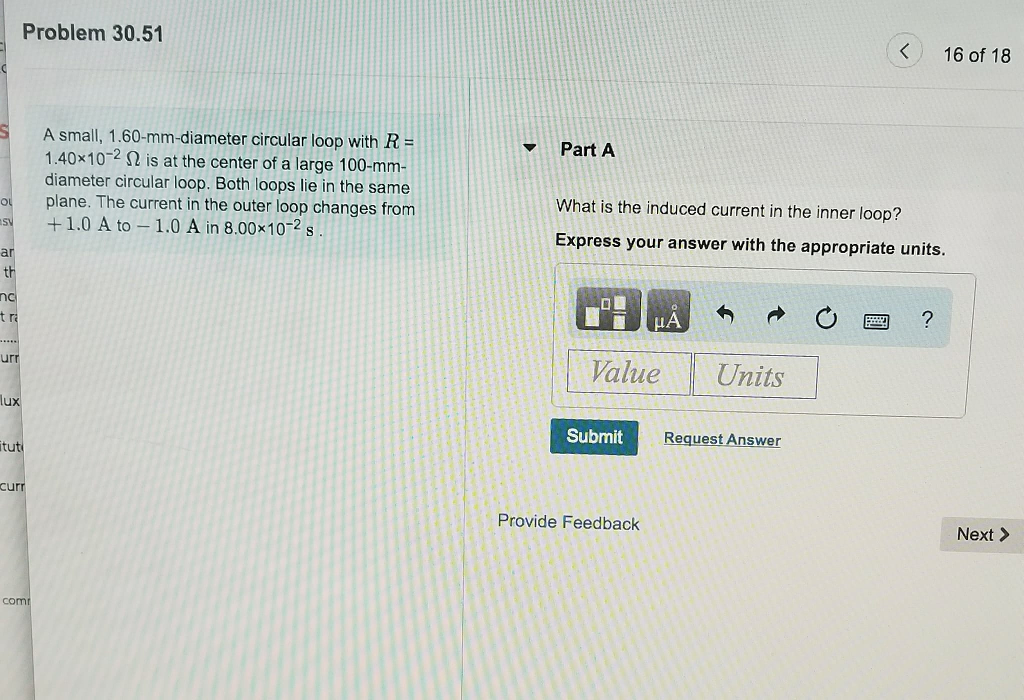Solved A small, 1.60-mm-diameter circular loop with R = | Chegg.com