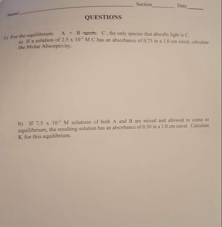 Solved 41 Procedure L Calibration Curve 1) Using the table | Chegg.com