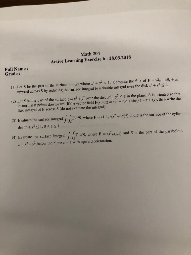 Solved Math 204 Active Learning Exercise 6-28.03.2018 Full | Chegg.com