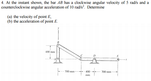 Solved At the instant shown, the bar AB has a clockwise | Chegg.com