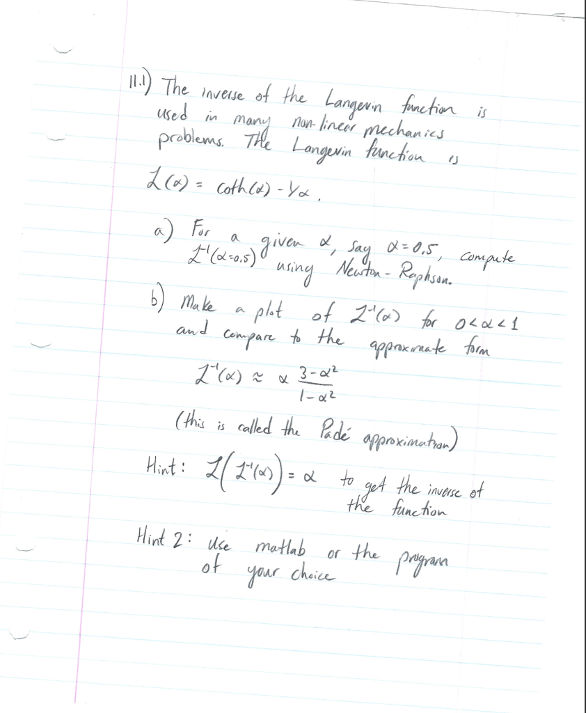 The inverse of the Langevin function is used in many | Chegg.com