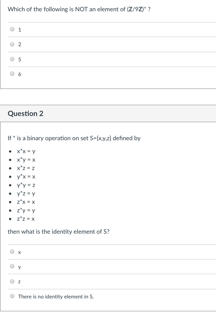 Solved Which of the following is NOT an element of (Z/9Z)*? | Chegg.com