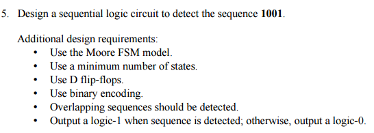 Design a sequential logic circuit to detect the | Chegg.com