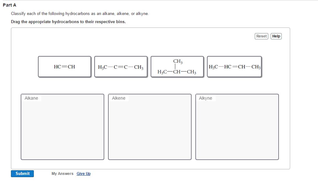 Solved Classify each of the following hydrocarbons as an | Chegg.com