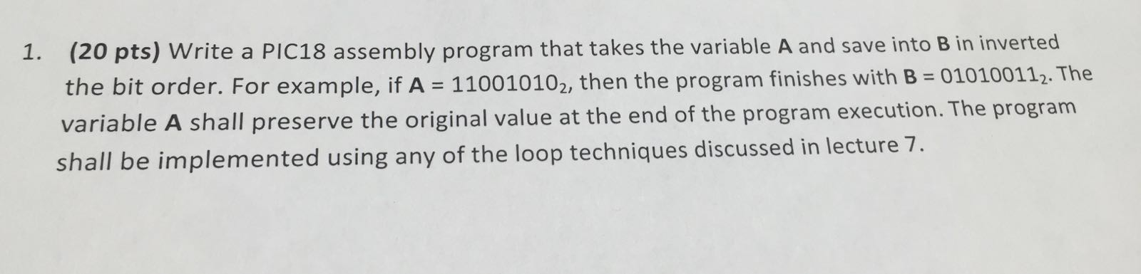 Write a PIC18 assembly program that takes the | Chegg.com