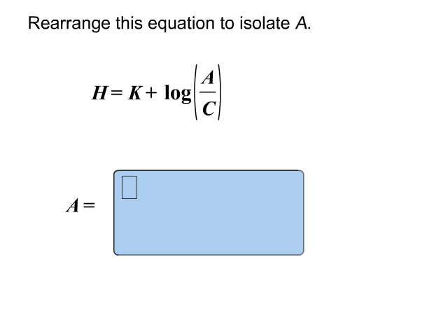 Solved Rearrange this equation to isolate A. H = K + | Chegg.com