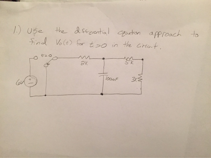 Solved Use differential equation approach to find Vo(t) for | Chegg.com