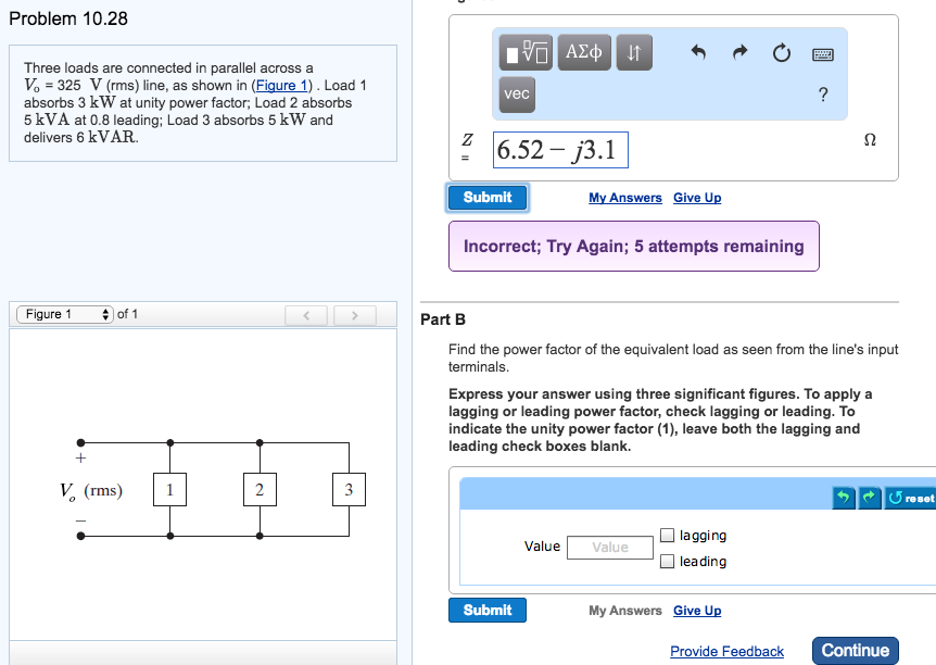 Solved Three loads are connected in parallel across a V_0 = | Chegg.com