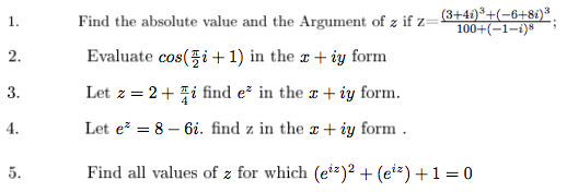 Solved Find the absolute value and the Argument of z if z (3 | Chegg.com