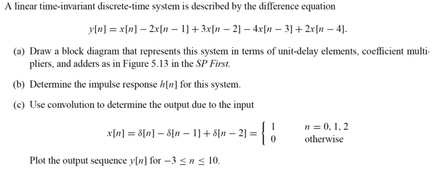 Solved A Linear Time Invariant Discrete Time System Is
