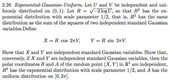 Solved Exponential-Gaussian- Uniform. Let U and V be | Chegg.com
