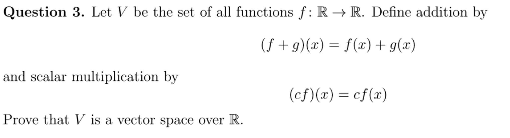 Solved Let V Be The Set Of All Functions F R Rightarrow R 