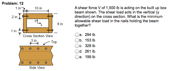 What is the minimum allowable shear load in the nails | Chegg.com