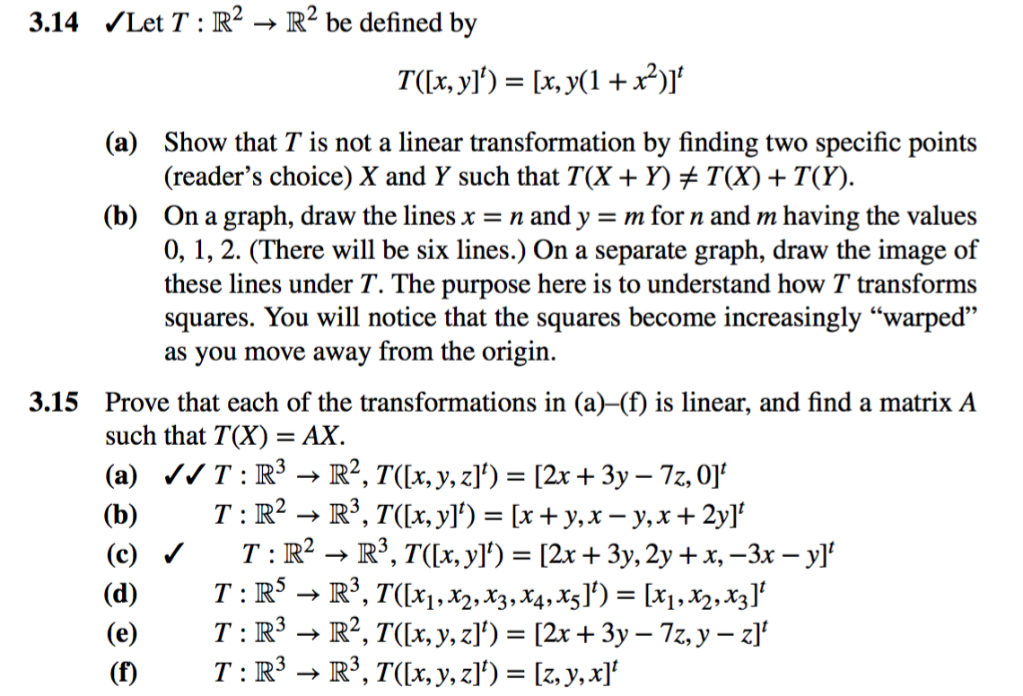 Solved Let T: R^2 rightarrow R^2 be defined by T([x, y]^t) | Chegg.com