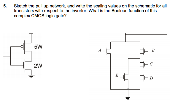 Solved Sketch the pull up network, and write the scaling | Chegg.com