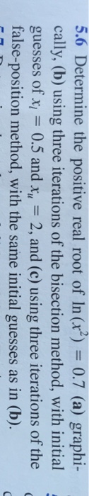 Solved Determine The Positive Real Root Of In X 2 0 7