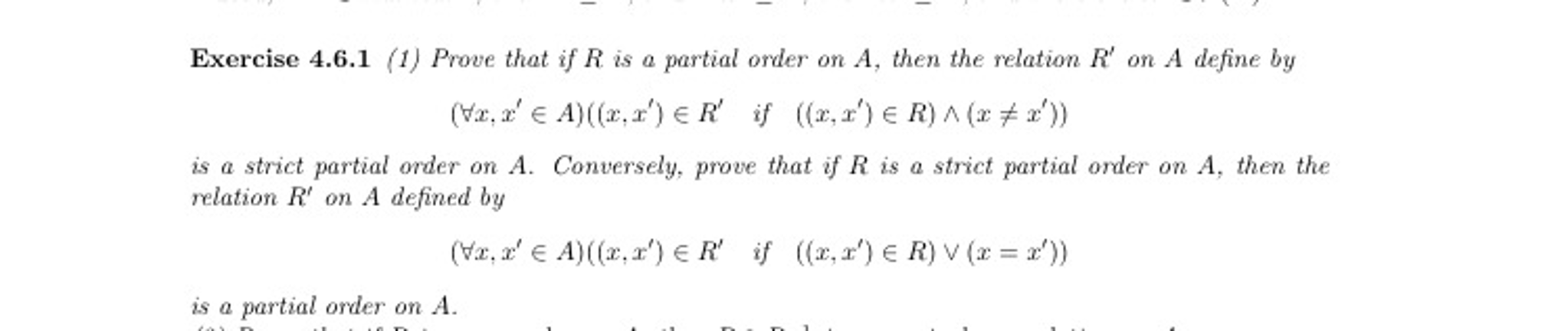 Solved Prove That If R Is A Partial Order On A Then The