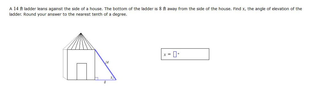 Solved A 14 ft ladder leans against the side of a house. The | Chegg.com