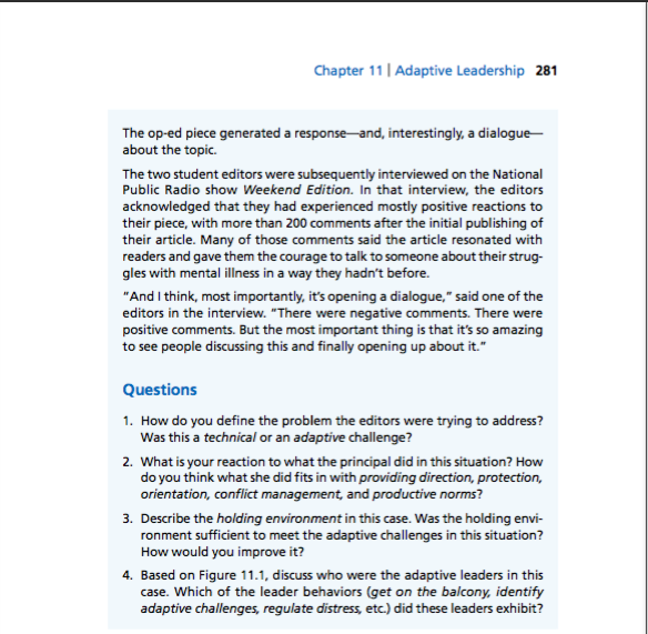 Solved Figure 11.1 Model of Adaptive Leadership Situational | Chegg.com