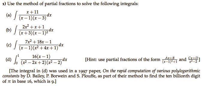 Solved Use the method of partial fractions to solve the | Chegg.com