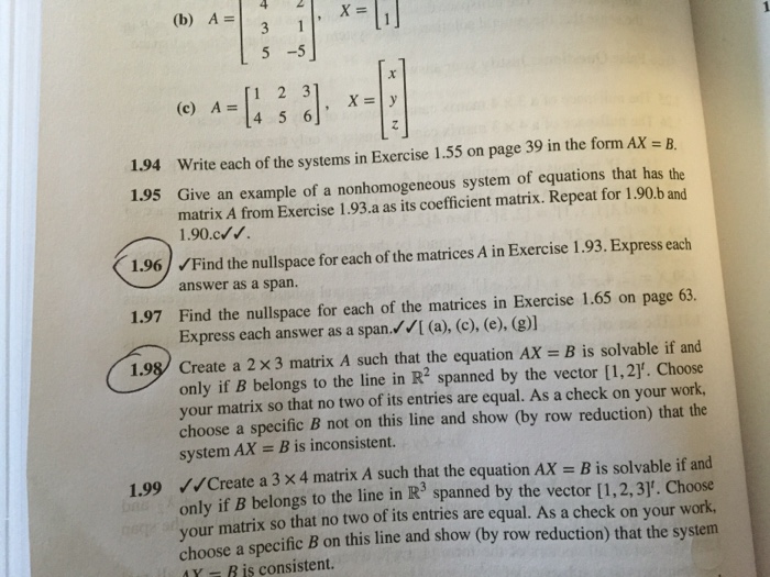 Solved work. examples (a) A system of five equations in five | Chegg.com