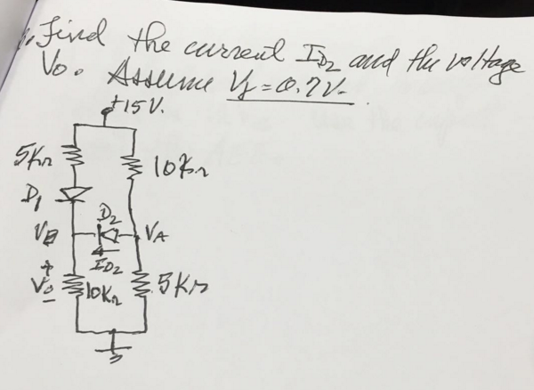 Solved Find the current ID2 and the Voltage Vo. Assume Vr = | Chegg.com